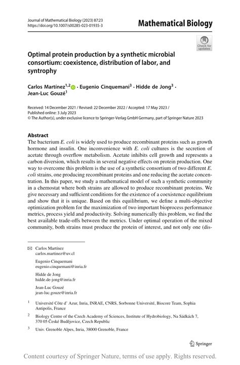 Optimal Protein Production By A Synthetic Microbial Consortium Coexistence Distribution Of