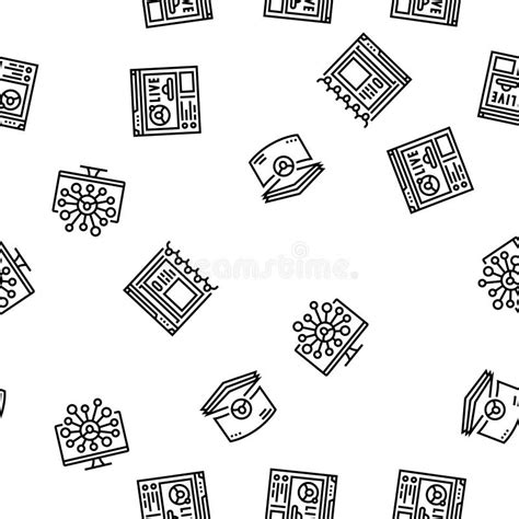 Virtual Conference Event Online Seamless Pattern Vector Stock