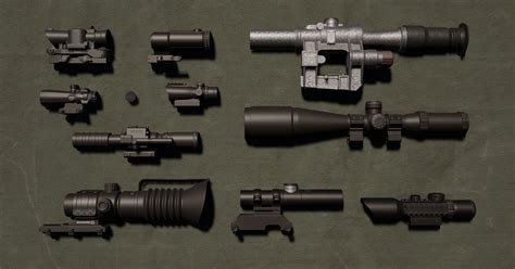 Realistic Advanced Scopes Pack 3d Guns Unity Asset Store