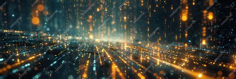 premium photo digital matrix code rain background for technological