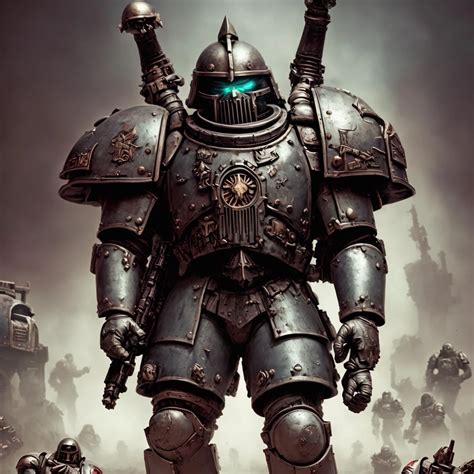 A Close Up Of A Warhammer Standing In Front Of A Group Of Soldiers