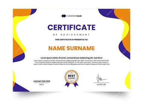 Premium Psd Modern And Simple Certificate Design Template