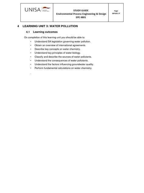 Learning Unit 3 Pdf Water Pollution Water