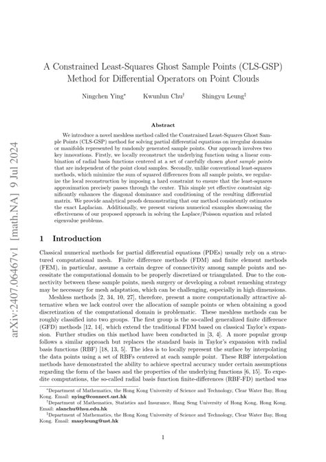 Pdf A Constrained Least Squares Ghost Sample Points Cls Gsp Method