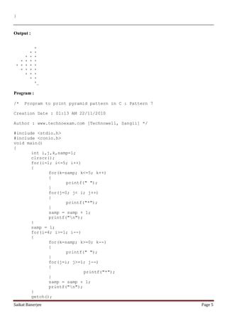 Pattern Printing In C Pdf Programming Languages Computing