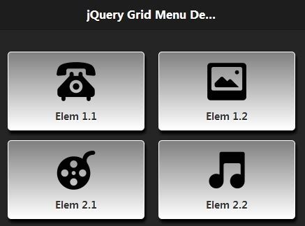 Creating A Mobile Menu Grid With JQuery And JQuery Mobile Grid Menu Free JQuery Plugins