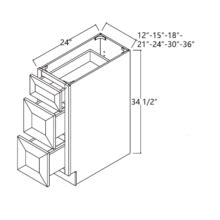 3 Drawer Base Cabinet Db36 3 Cartage Flooring