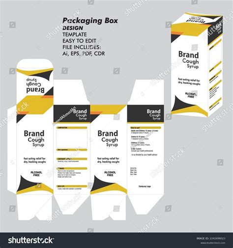 Cough Syrup Packaging Cough Box Design Stock Vector Royalty Free Shutterstock