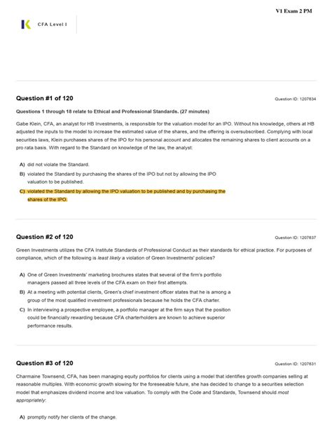 Cfa Level 1 V1 Exam 2 Pm Pdf Stocks Deferred Tax
