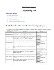 CIS121 Computer Science I Predefined Character Functions In Course Hero