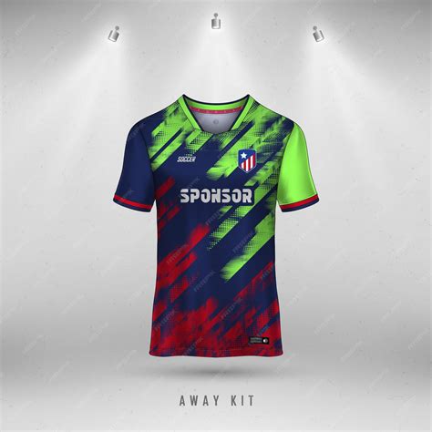 승화를 위한 축구 유니폼 디자인 스포츠 티셔츠 디자인 프리미엄 벡터