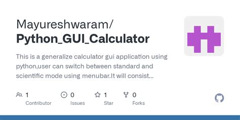 Github Mayureshwaram Python Gui Calculator This Is A Generalize Calculator Gui Application