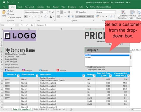 Advanced Price List Template Excel Google Sheets PDF Etsy