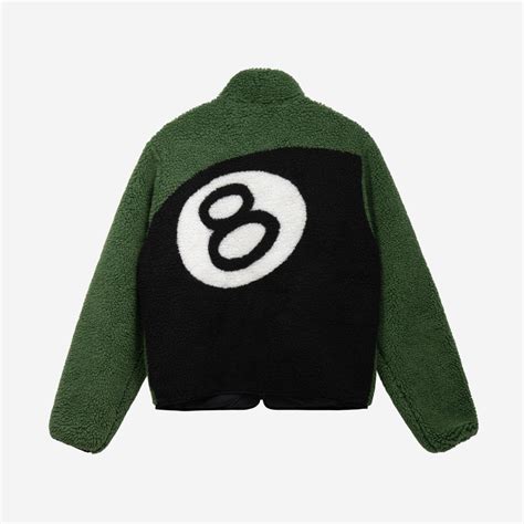 스투시 8볼 쉐르파 자켓 그린 Stussy Kream