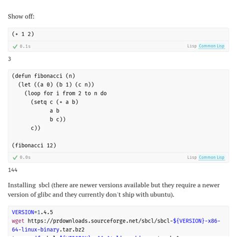 Common Lisp Environment Nextjournal