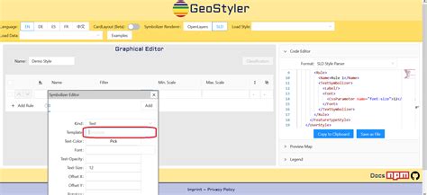 geostyler freezes when entering { in textsymbolizer · issue 1944