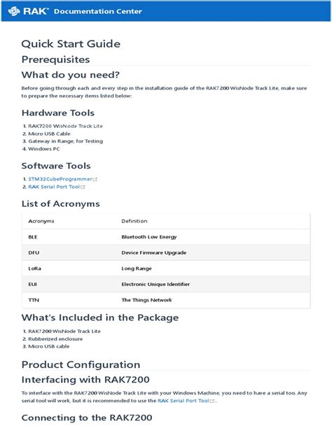 Quick Start Guide Rakwireless Documentation Center Pdf Pdf Usb Device Driver