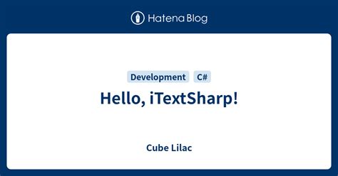 Hello ITextSharp Cube Lilac