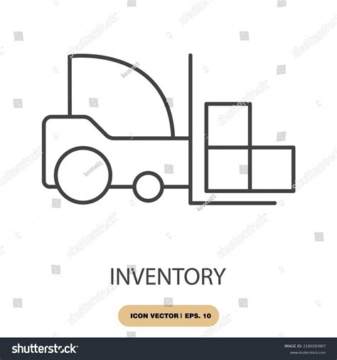 Inventory Icons Symbol Vector Elements Infographic Stock Vector