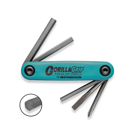 Bondhus Gorilla Grip Hex Fold Up Allen Key Set With Ph Slot Drivers 5pcs 12540 Myford Tools