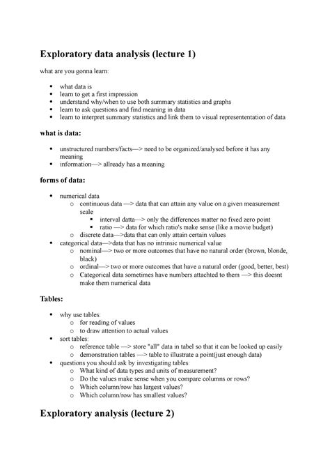 Samenvatting Data Anlytics Colleges Exploratory Data Analysis Samenvatting Data Anlytics Colleges Exploratory Data Analysis