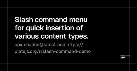 Slash Command Menu For Quick Insertion Of Various Content Types Plate