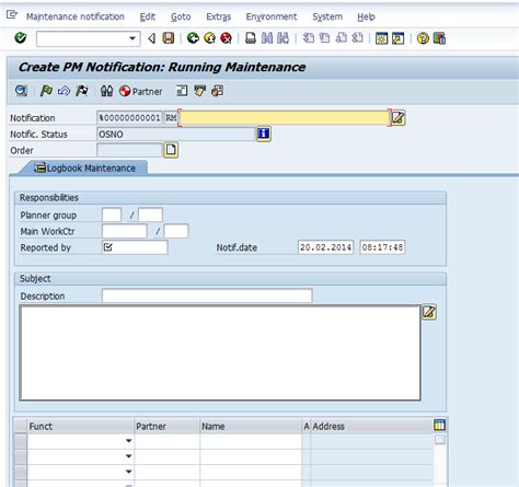 LBK LOGBOOK Menu Bar SAP PM SAP Community