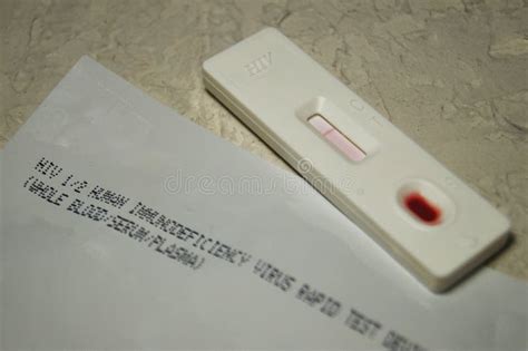 HIV Self Test With A Drop Of Blood Hiv Test Express Stock Photo Image Of Illness Hand