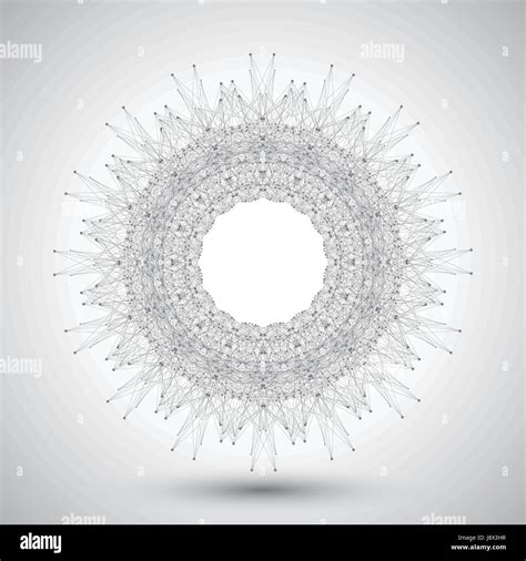 Geometric Abstract Form With Connected Line And Dots Graphic Background For Your Design Vector