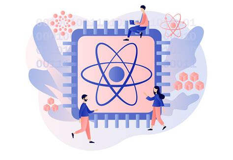 Quantum Computing Concept Tiny People Engineers And Scientists Working