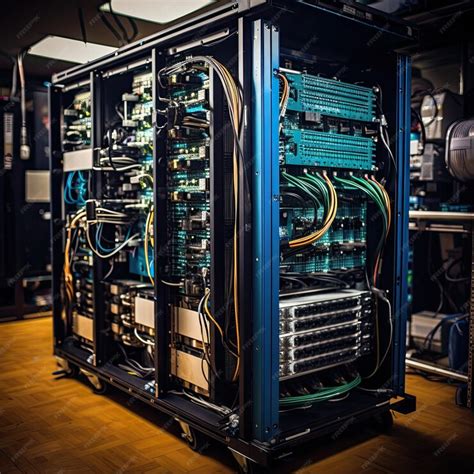 Premium Ai Image Shot Of Data Center With Multiple Rows Of Fully Operational Server Racks Concept