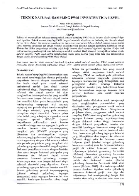 Pdf Teknik Natural Sampling Pwm Inverter Tiga Level