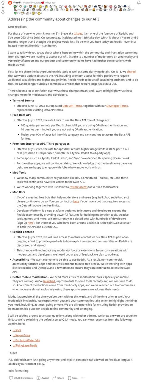 Spezs Ama 2023 Reddit Api Pricing Blackout Know Your Meme