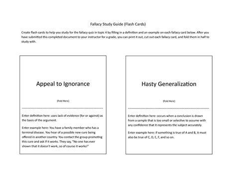 Fallacy Study Guide Fallacy Study Guide Flash Cards Create Flash Cards To Help You Study For