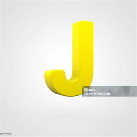플라스틱 노란 편지 J 대문자 흰색 배경에 고립 0명에 대한 스톡 사진 및 기타 이미지 0명 3차원 형태 그림자 Istock