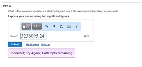 Solved Part A What Is The Minimum Speed Of An Electron