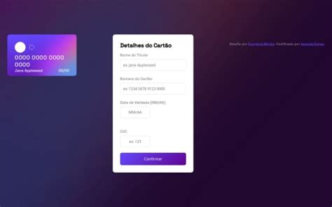 Frontend Mentor Interactive Credit Card Form With Real Time Display