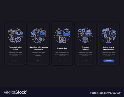Digital Skills Onboarding Mobile App Page Screen Vector Image