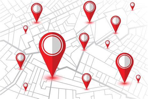 GPS Navigator Map With Red Pins Locations Vector Art At Vecteezy