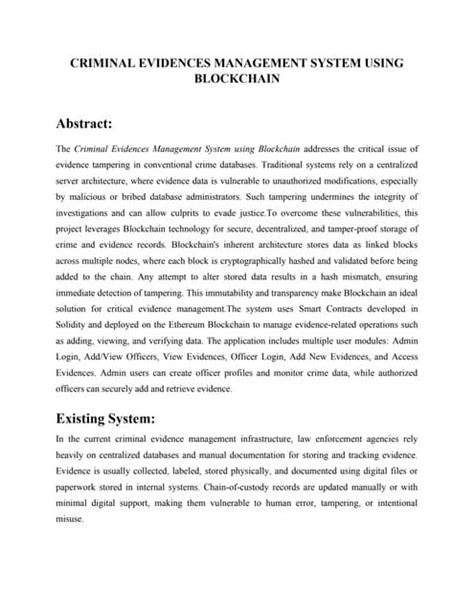 52 Criminal Evidences Management System Using Blockchain Docx