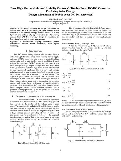 double boost converter design calculation pdf electrical