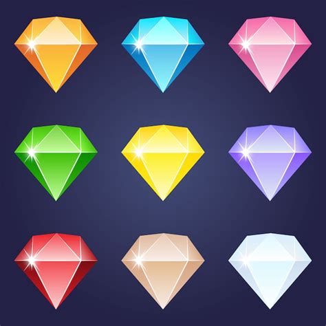 Conception Dicône De Différentes Couleurs De Pierres Précieuses De