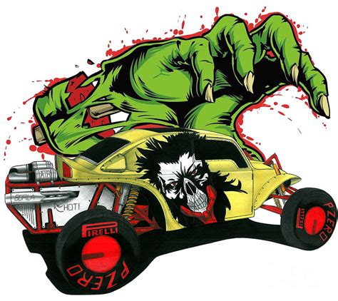 Volkswagen Beetle Buggy Zombie Drawing By Vladyslav Shapovalenko Pixels