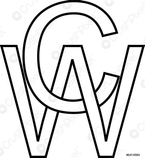 Logo sign wc cw, icon sign interlaced letters c w - stock vector ...
