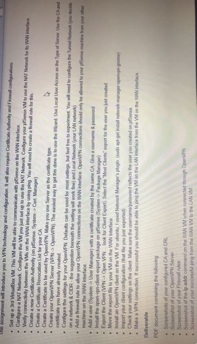 Solved This Assignment Will Introduce You To VPN Technology Chegg