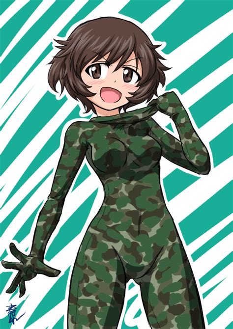 Safebooru D 1girl D Akiyama Yukari Alternate Costume Aozame Takao Bangs Black Eyes Black
