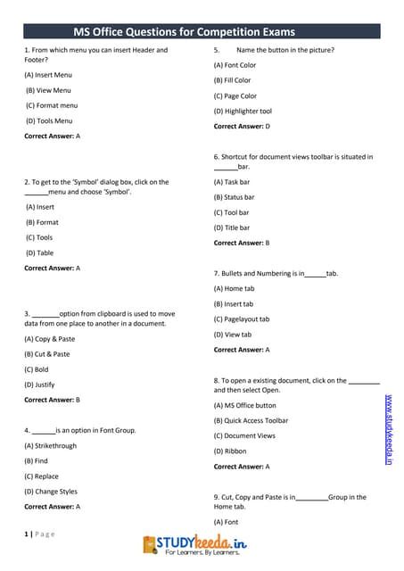 Notepad Mcq Objective Questions And Answers Pdf