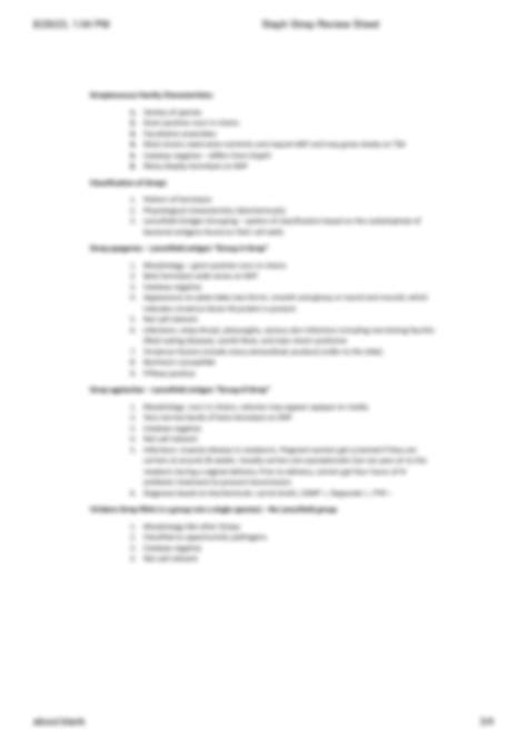 SOLUTION Staph Strep Review Sheet Studypool
