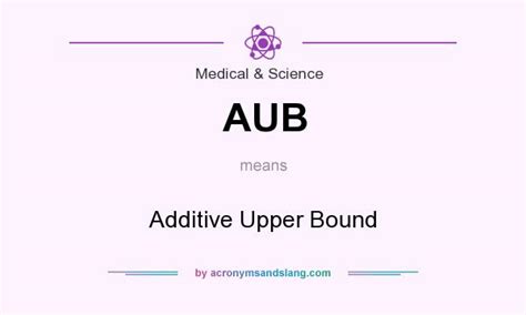 Aub Additive Upper Bound In Medical And Science By