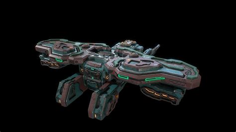 Artstation Sci Fi Mercenary Spaceship Game Assets